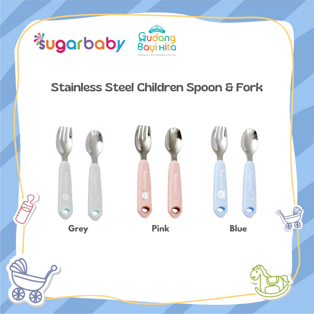 Jual Sugar Baby Stainless Steel Children Spoon & Fork - Sendok Garpu ...