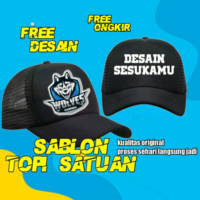 Jual CGN - SORTIRAN BAGUS - Topi Design Kamu Sendiri Logo Nama Tulisan ...