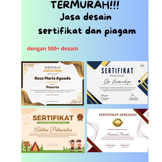 Jual [Best Seller] Desain piagam/Desain sertifikat/Piagam/Sertifikat ...