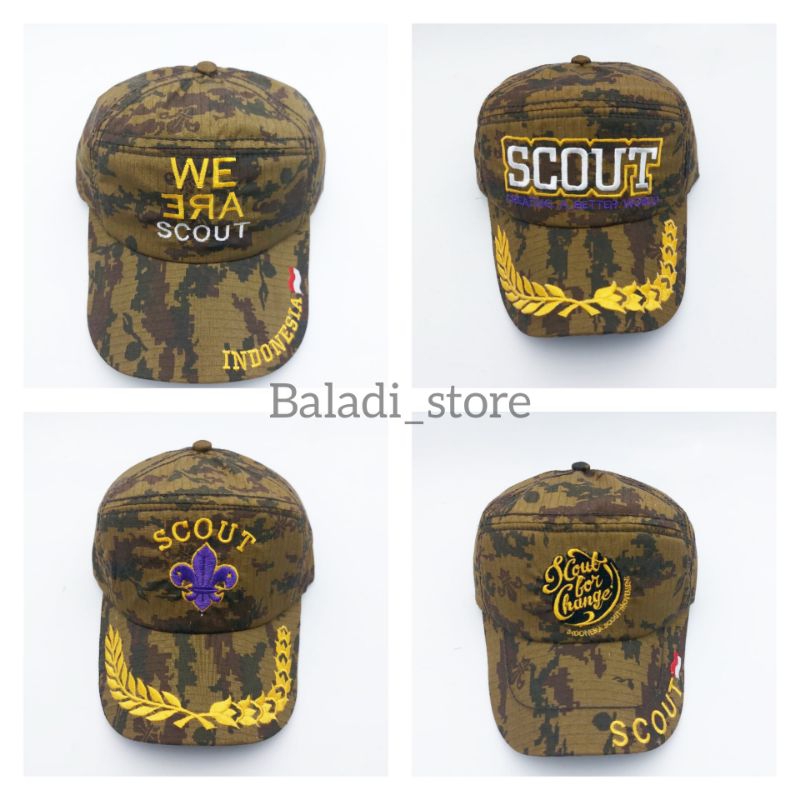 Jual Topi loreng pramuka Scout Lapangan Bordir Siaga Penegak Penggalang ...