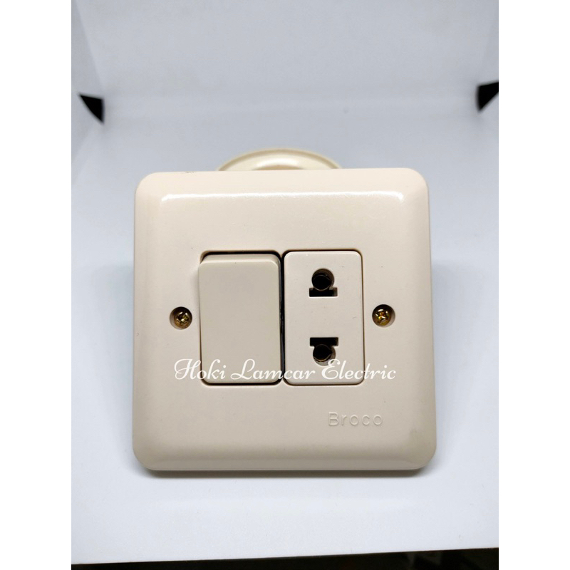 Jual IB Saklar Engkel Stop Kontak New Gee Broco Cream / Socket Outlet ...