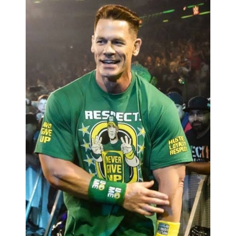 Jual Kaos John Cena Respect Earn it Hijau WWE Superstar | Shopee Indonesia