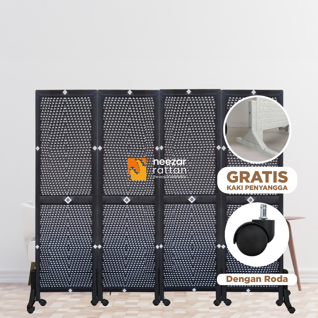 Jual READY STOCK - 4 Pintu Sketsel Rotan No.01 Pembatas penyekat ...