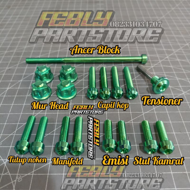 Jual BAUT TITANIUM HEAD KOP SET CB GL MEGAPRO TIGER GL 100 BAUT ...