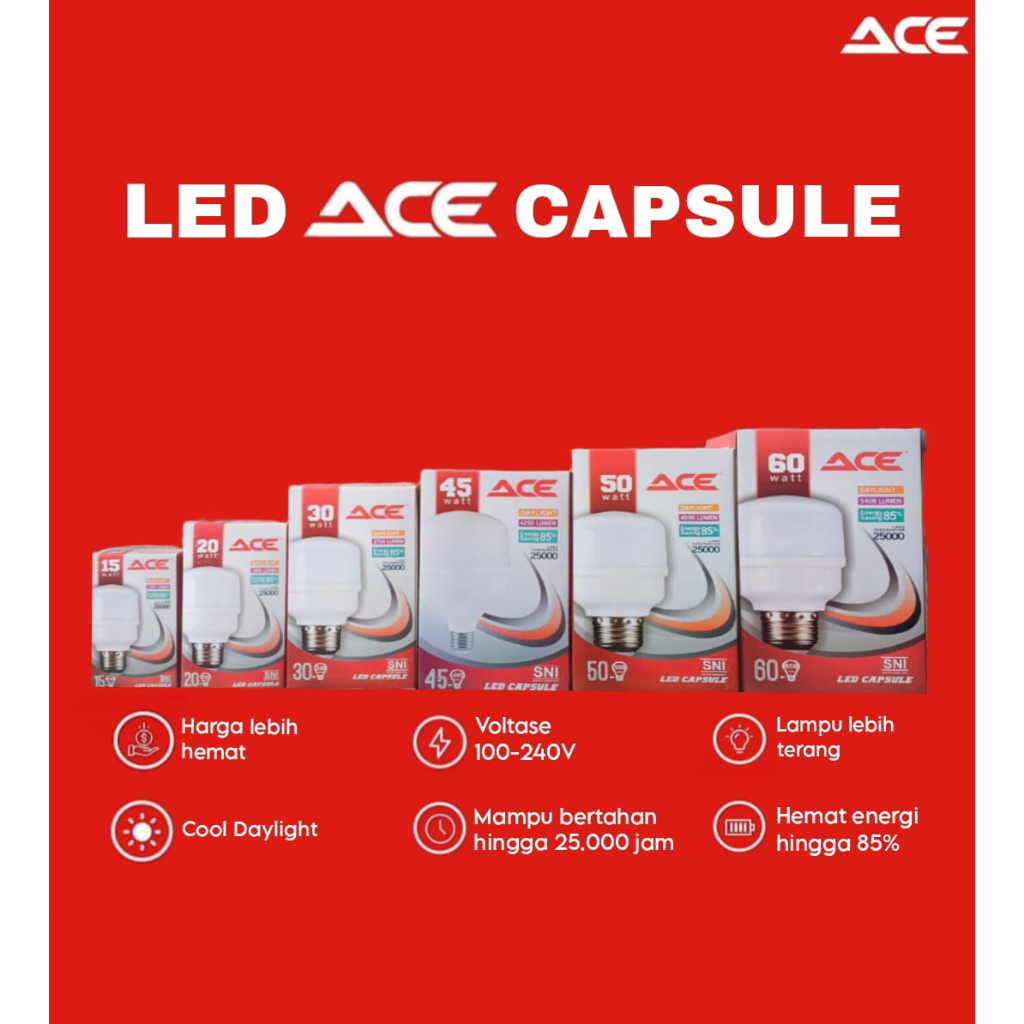 Jual Lampu LED ACE Jumbo | Shopee Indonesia