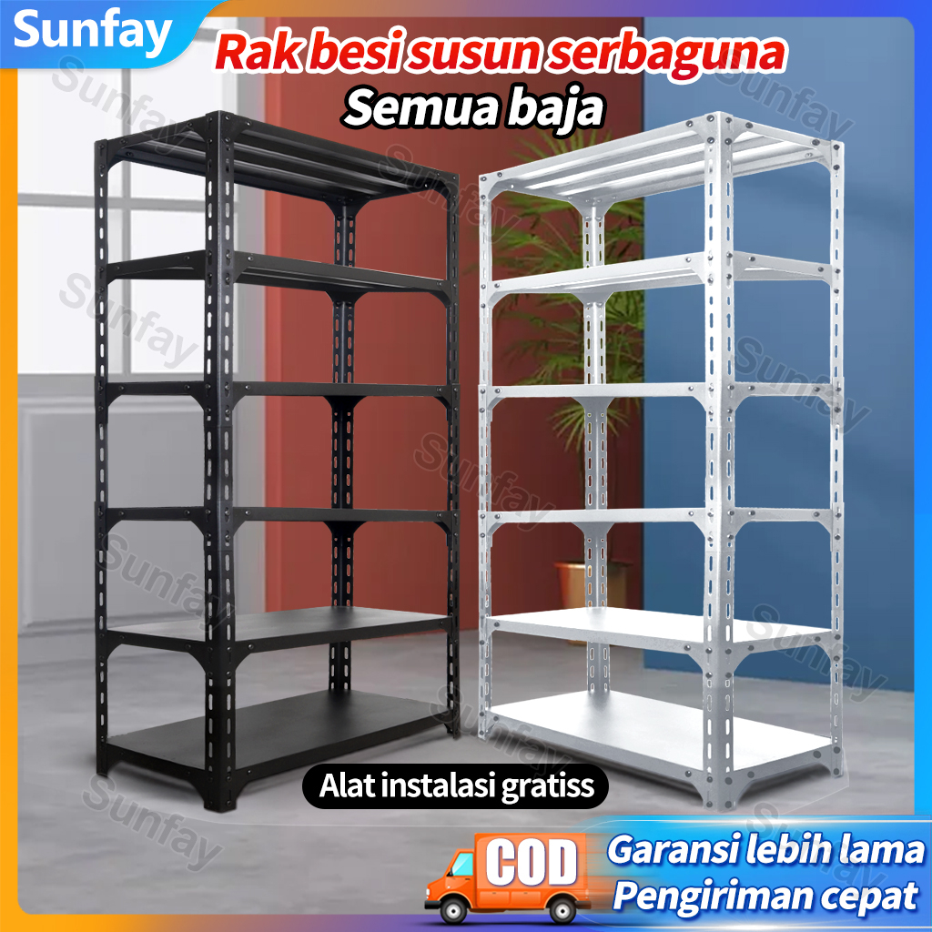 Jual 【COD】【100% Besi】Rak Besi Sudut 120*40*200CM 5/6 Susun Multifungsi ...
