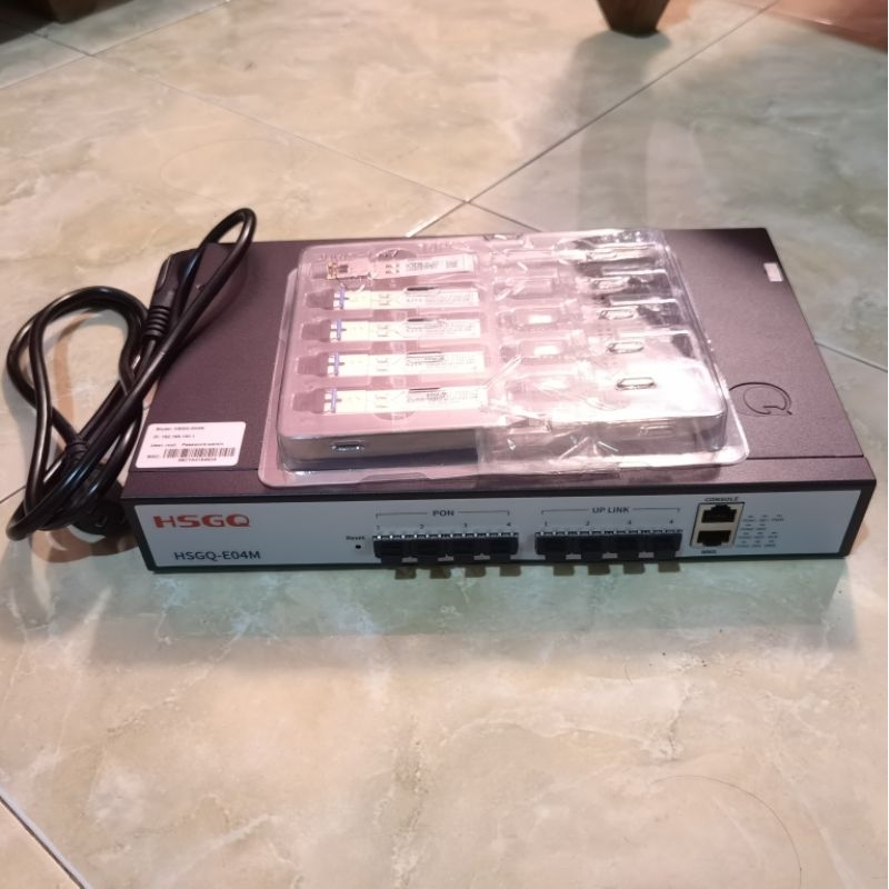 Jual OLT HSGQ E04M EPON 4PON with 4 SFP PX20+++ 9db bonus sft to ethernet 1pc | Shopee Indonesia