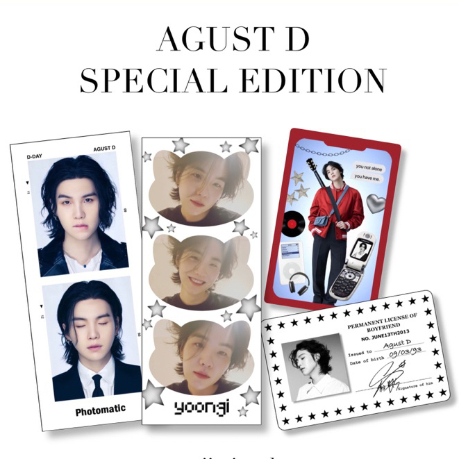 Jual Photocard BTS Yoongi Agust D Special Edition 4 LEMBAR | Shopee ...