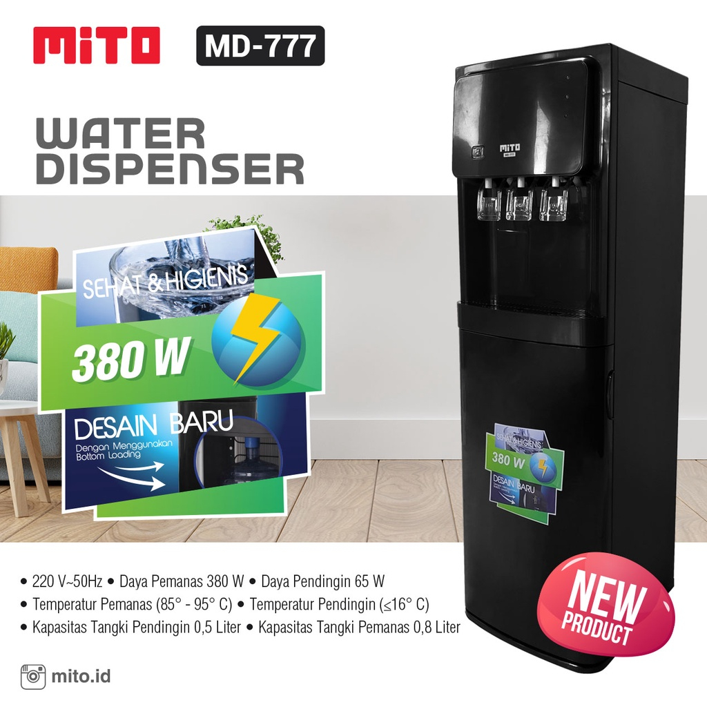 Jual MITO - DISPENSER MD 777 Panas, Normal dan Dingin MD-777 | Shopee ...