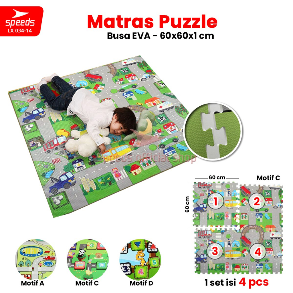 Jual SPEEDS Matras Evamat 60x60cm Matras Puzzle Karpet Puzzle Matras ...