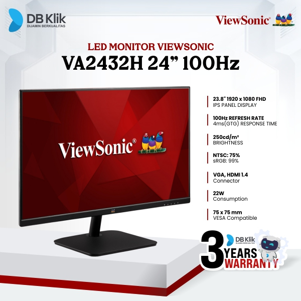 Jual LED Monitor Viewsonic VA2432H 24Inch 100Hz FHD HDMI - Viewsonic ...