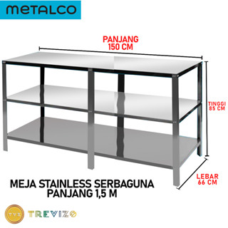Jual Meja Dapur Stainless Panjang 1,5 Meter Meja Prepare Baking ...