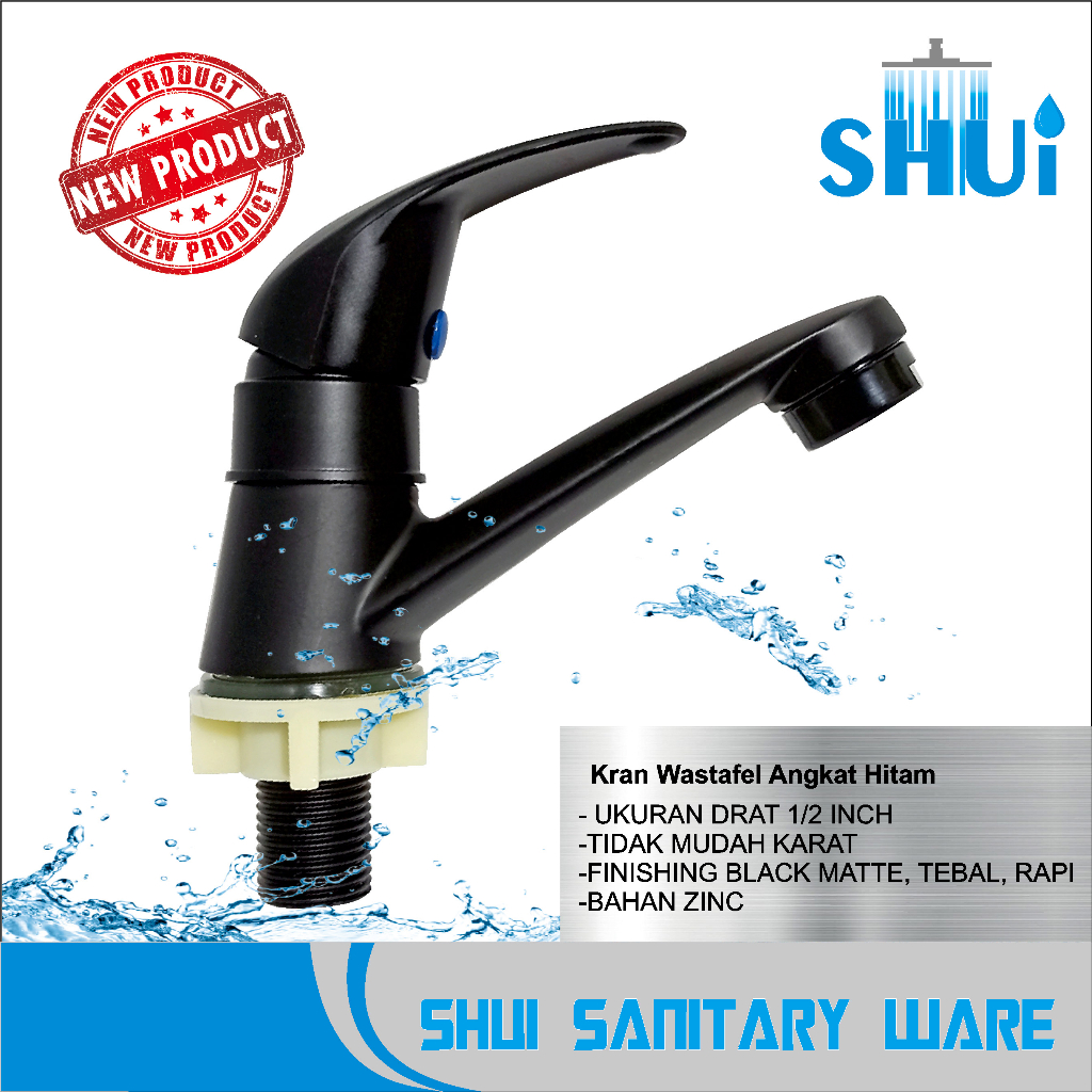 Jual Kran Wastafel Angkat Hitam - Keran Whastafel Up Down Black Series ...