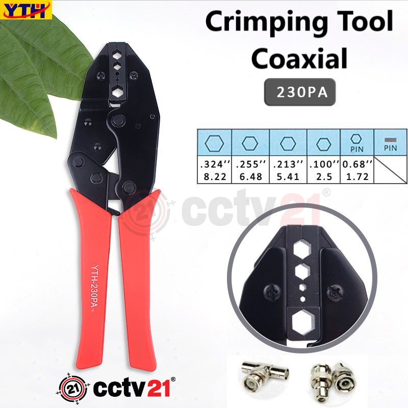 Jual Tang Crimping Tool Coaxial CCTV BNC YTH 230PA Hexagonal Best ...