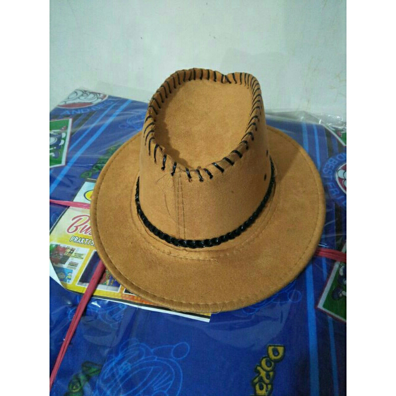 Jual Topi Cowboy Koboi Pria Wanita Dewasa FedoraTopi fedora cowboy ...