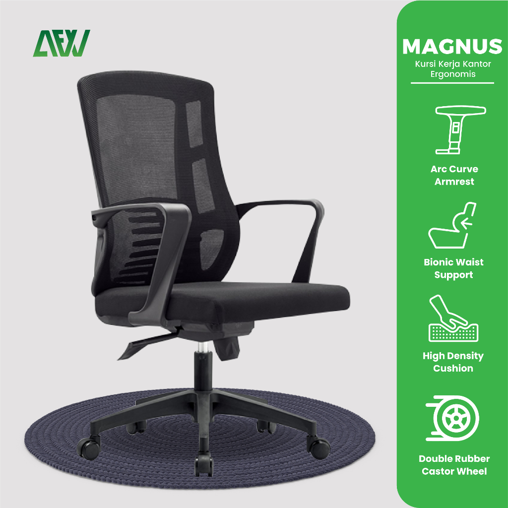 Jual MAGNUS Kursi Kantor Kursi Kerja Ergonomis Kursi Staff Office Chair ...