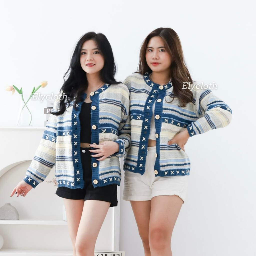 Jual ELYCLOTH | MAGGIE CARDIGAN | CARDIGAN RAJUT WANITA PREMIUM KNIT | Shopee Indonesia