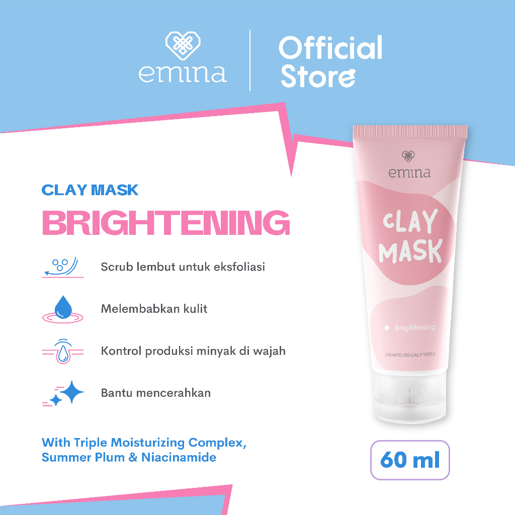 Jual EMINA Clay Mask Brightening 60ml Emina | Shopee Indonesia