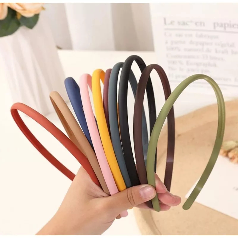 Jual 1 Lusin (12 pcs) Bando Fancy Korea Model Lidi Multiwarna Doff Atau ...