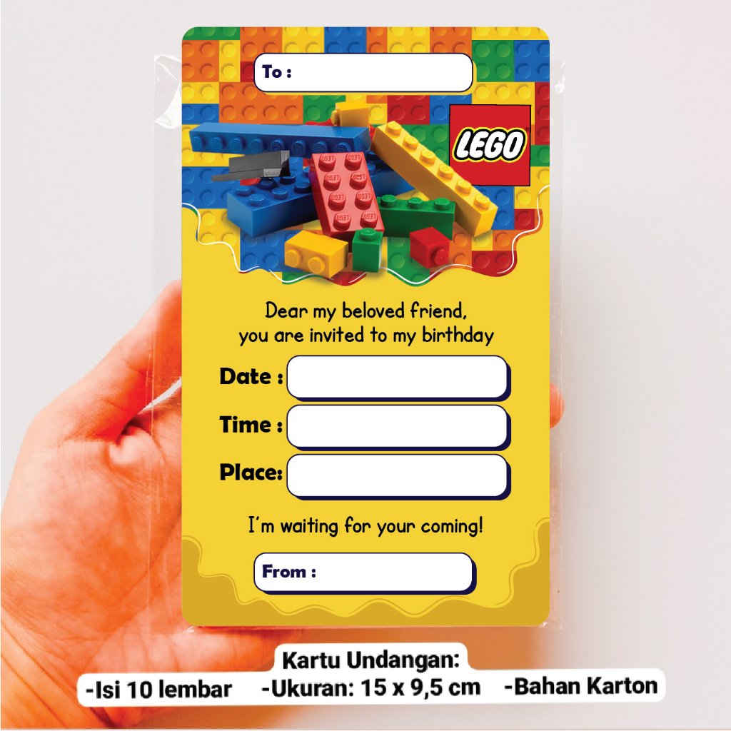 Jual KARTU UNDANGAN LEGO HAPPY BIRTHDAY HBD ULTAH ULANG TAHUN ...