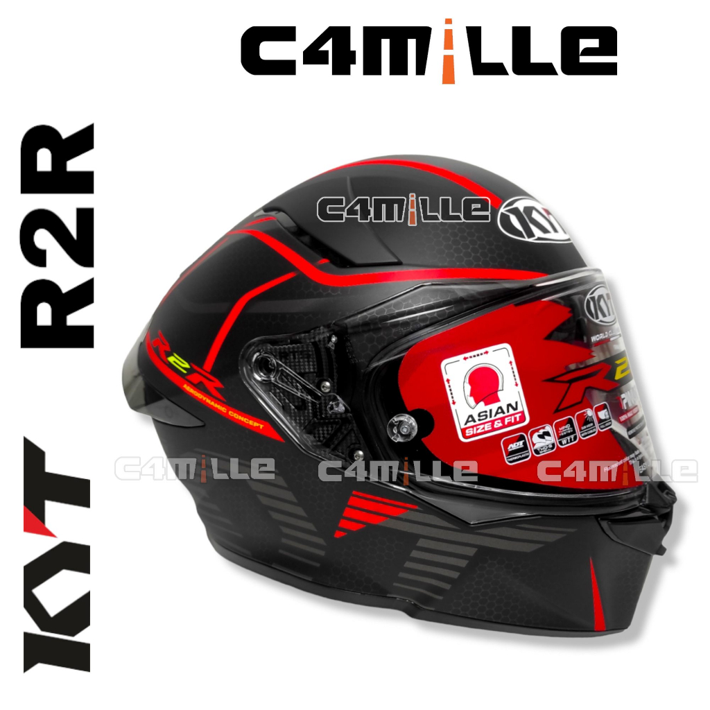 Jual HELM KYT R2R CONCEPT MATT BLACK RED DOUBLE VISOR FULL FACE ...