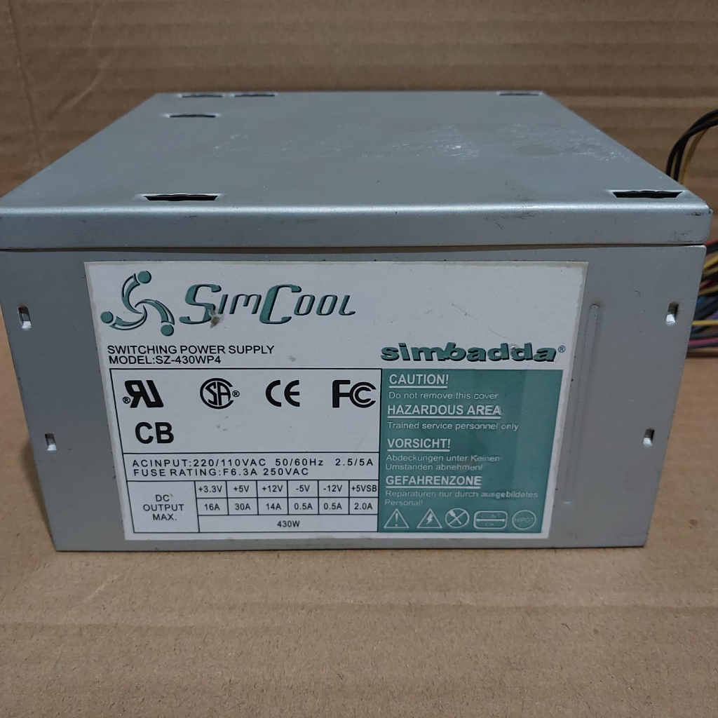 Jual psu powersupply simbadda simcool 430watt 24pin + 6pin | Shopee ...