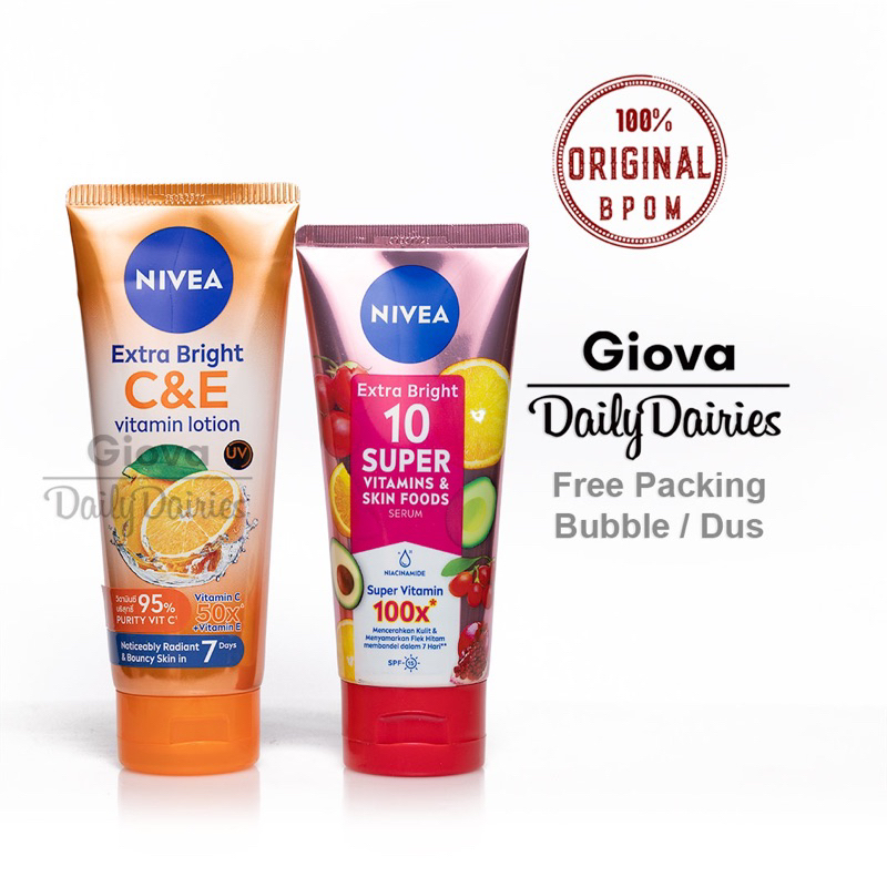 Jual Nivea extra bright vitamin C & E body lotion 10 super vitamins ...