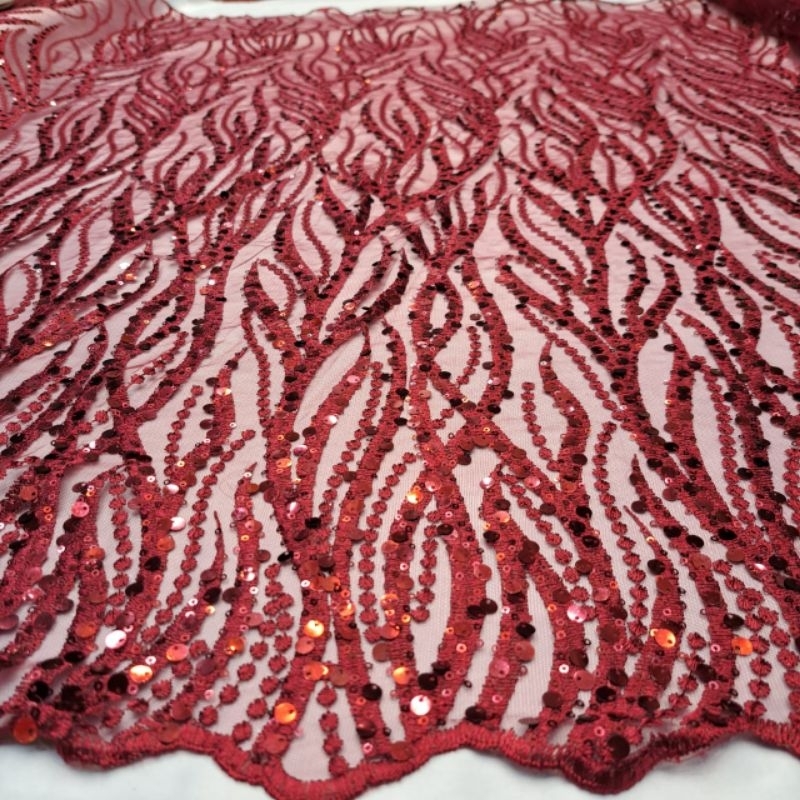 Jual (COD) bahan kain tulle sparkly akar payett mewah/tille kebaya ...
