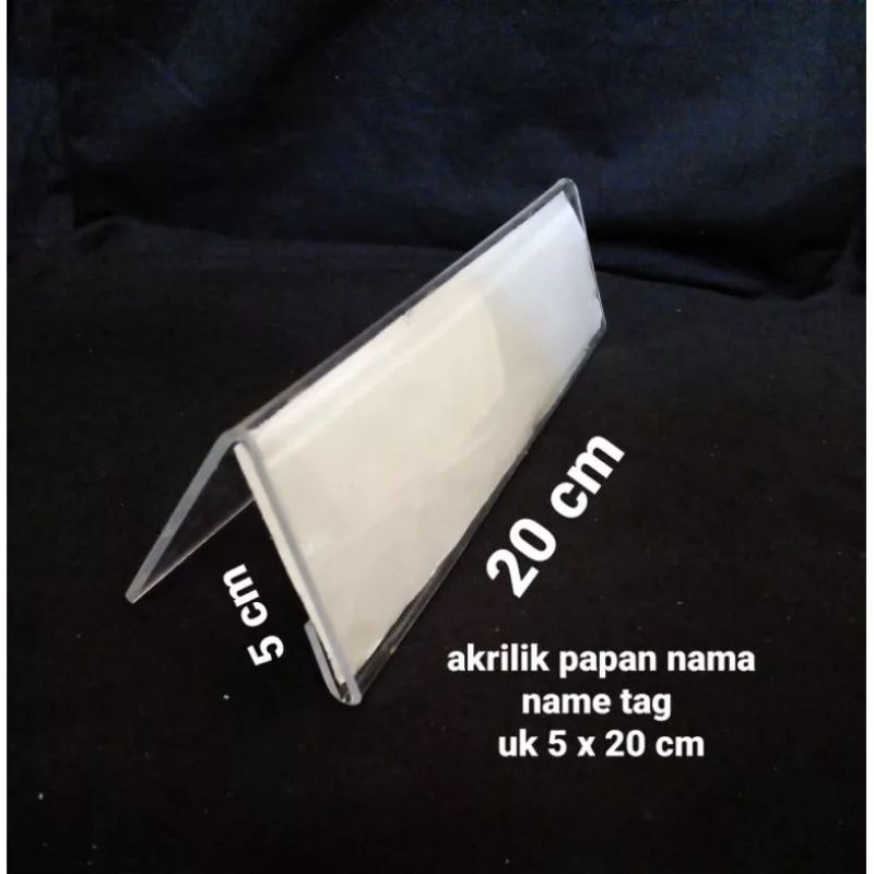 Jual Papan nama akrilik Acrylic name tag 5 X 20 CM Satu sisi Segitiga ...