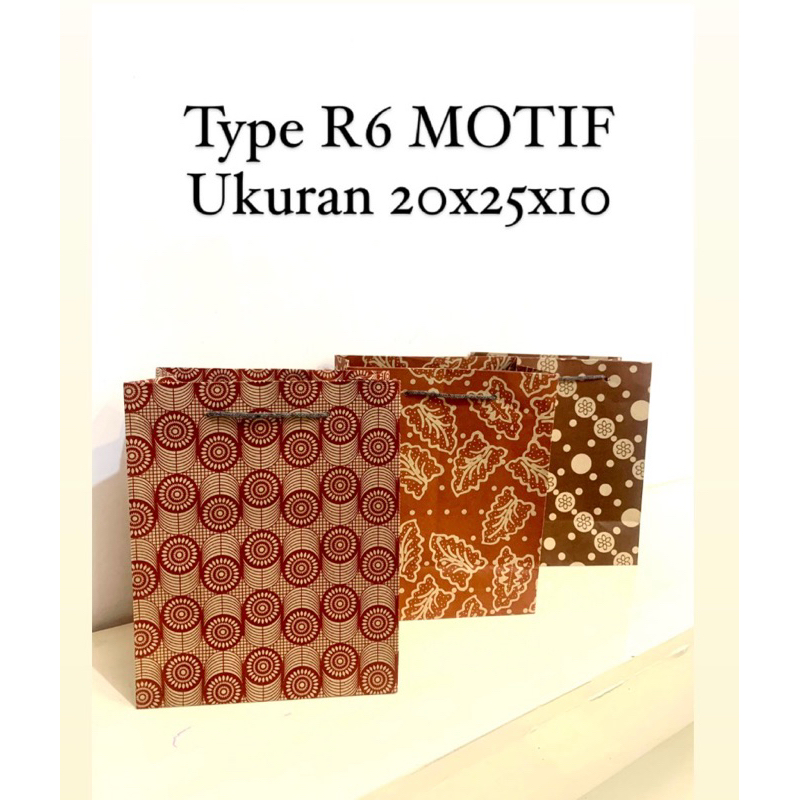 Jual PAPERBAG R6/R7 motif,polos ukuran PxTxL. 20x25x10 | Shopee Indonesia