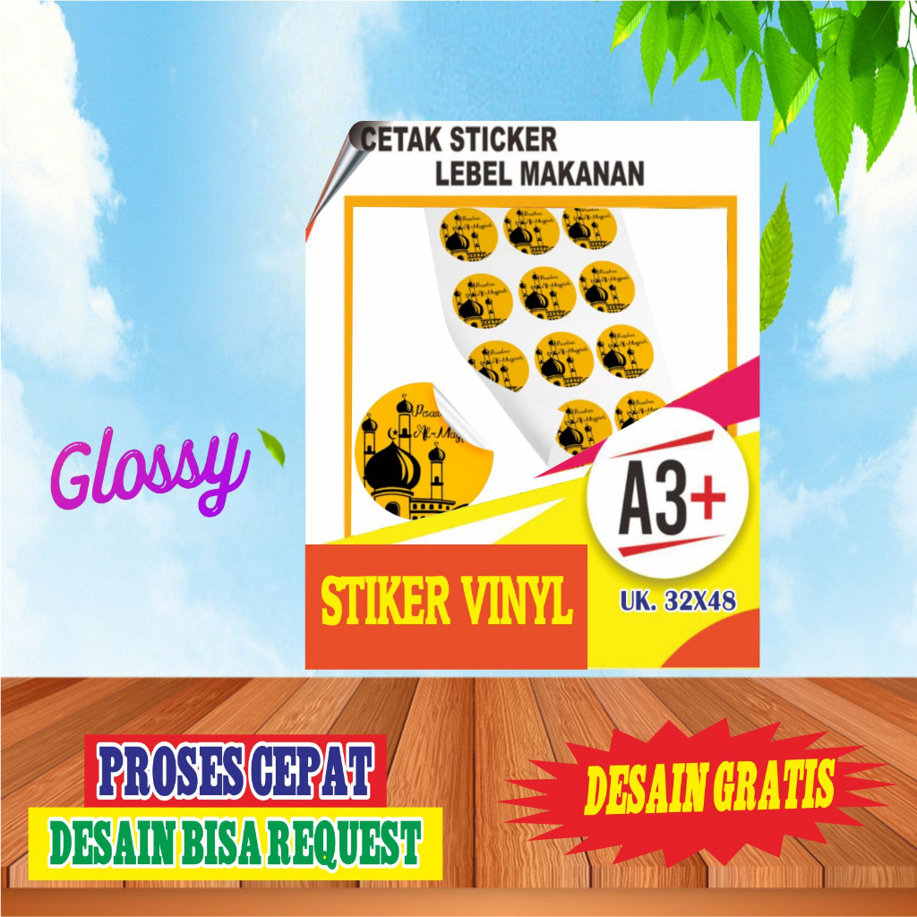 Jual Print Stiker VinyL Label Logo Makanan Custom | Shopee Indonesia