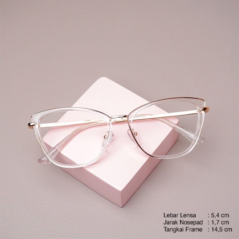 Jual FRAME KACAMATA WANITA CAT EYE RIKU GRATIS LENSA ANTI RADIASI ...