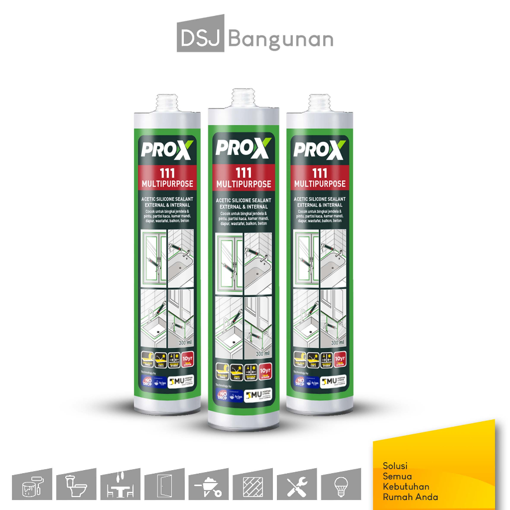 Jual Pro X 111 Lem Silicone Sealant Kaca Silen Tabung | Shopee Indonesia