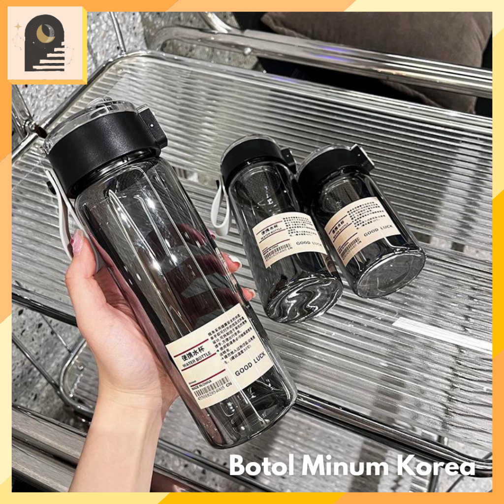 Jual Either.id - Botol Minum Aesthetic Transparan Bening Estetik Botol ...