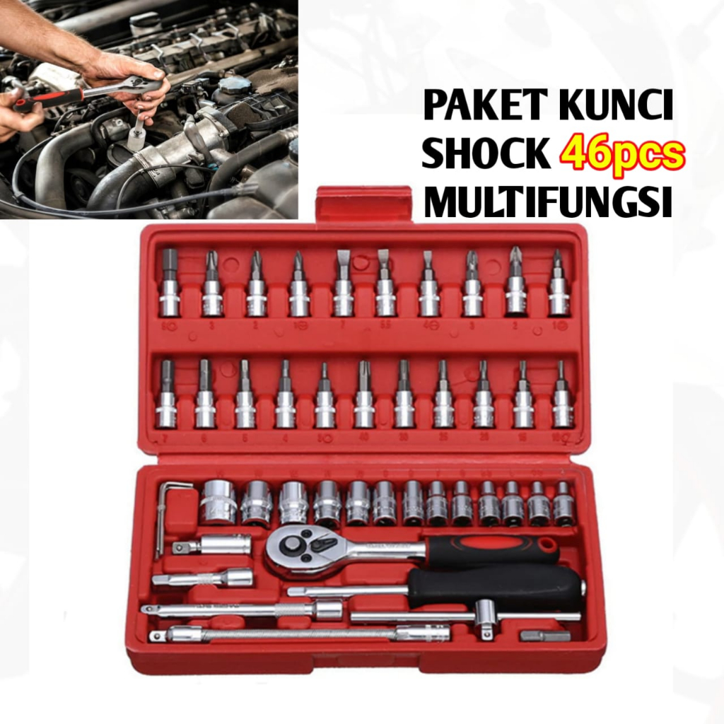 Jual FULL PAKET LENGKAP Kunci Shock sok socket obeng toolkit obeng pas ...
