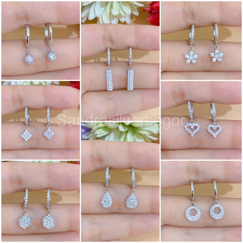 Jual Anting jepit rumbai perak 925 lapis emas putih-Silver 925 clip earrings | Shopee Indonesia