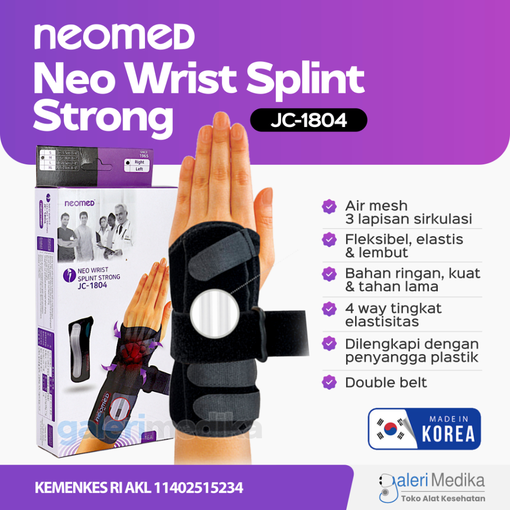 Jual Penyangga Tangan Neomed JC-1804 Wrist Splint Strong - Dengan Plat ...