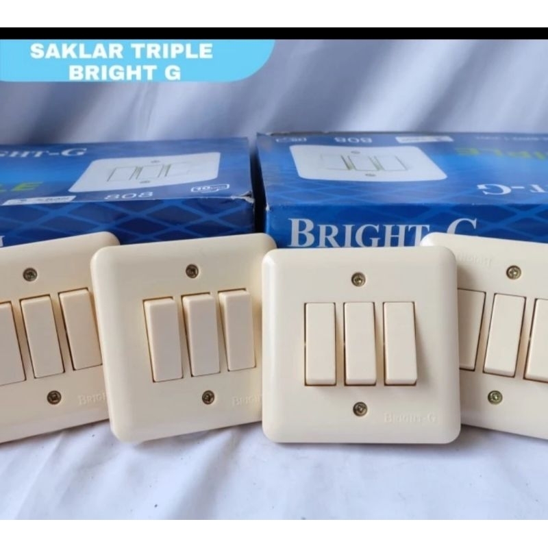 Jual Saklar Triple Tanam Bright G | Shopee Indonesia