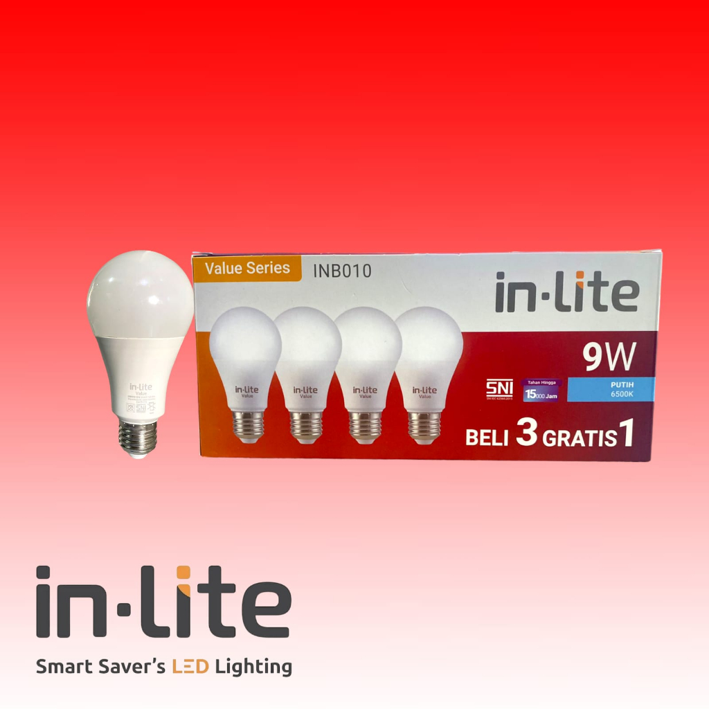 Jual PAKET INLITE LAMPU LED 3 GRATIS 1 5W 7W 9W 12W 15W 18W VALUE INB010 | Shopee Indonesia