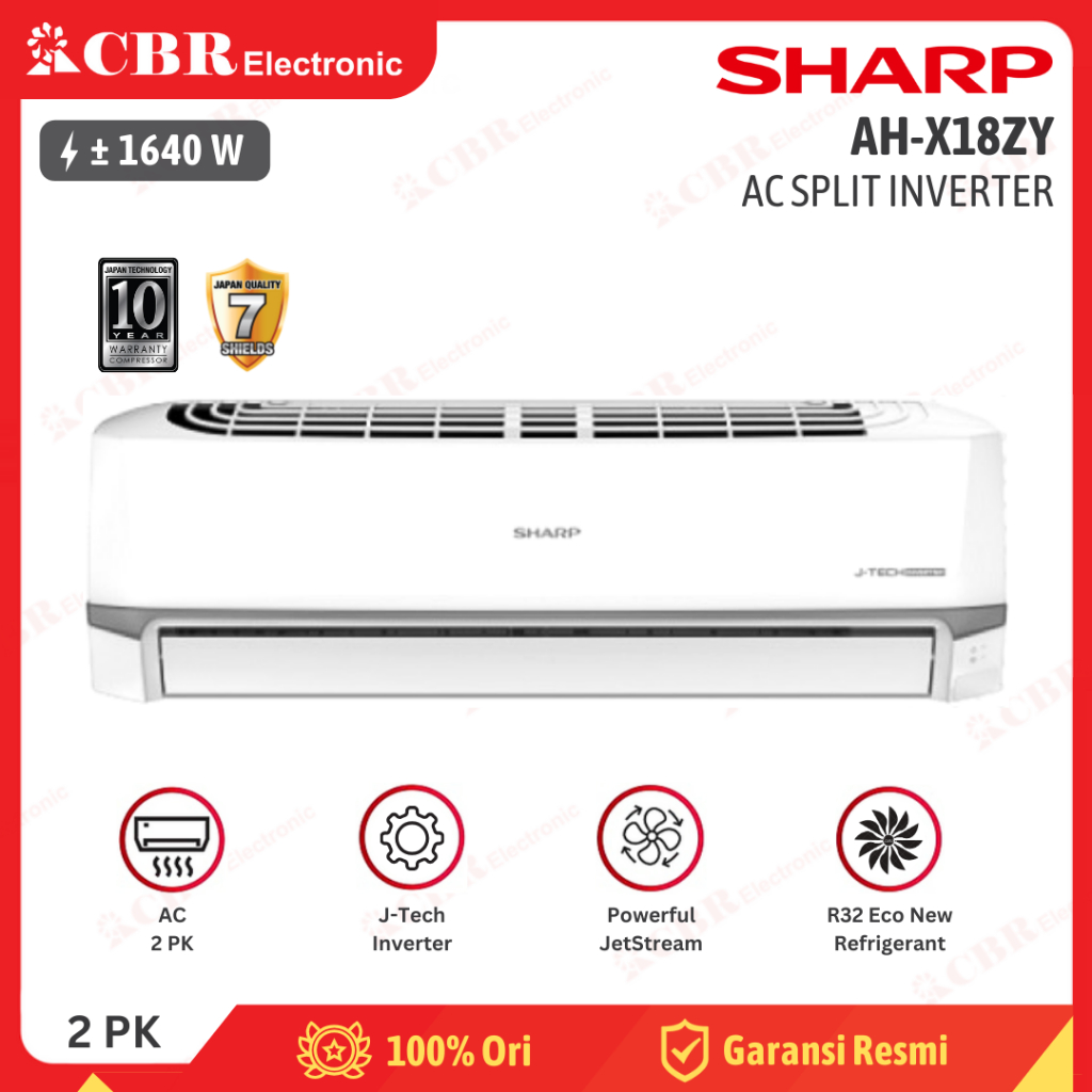 Jual AC Split SHARP Inverter 2PK AH-X18ZY (J-Tech Inverter-Powerful Jet ...
