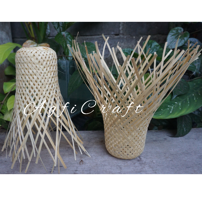 Jual Lampu Bambu Krongso (Tanpa Rantai Bambu) Dekorasi Bambu Kap Lampu ...