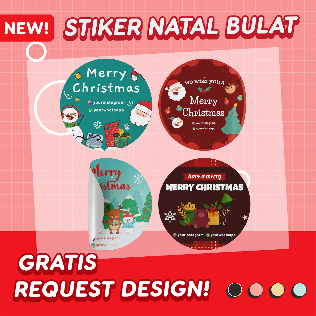 Jual Stiker Natal Label Makanan Custom Toples Kue Kering Logo OlShop ...