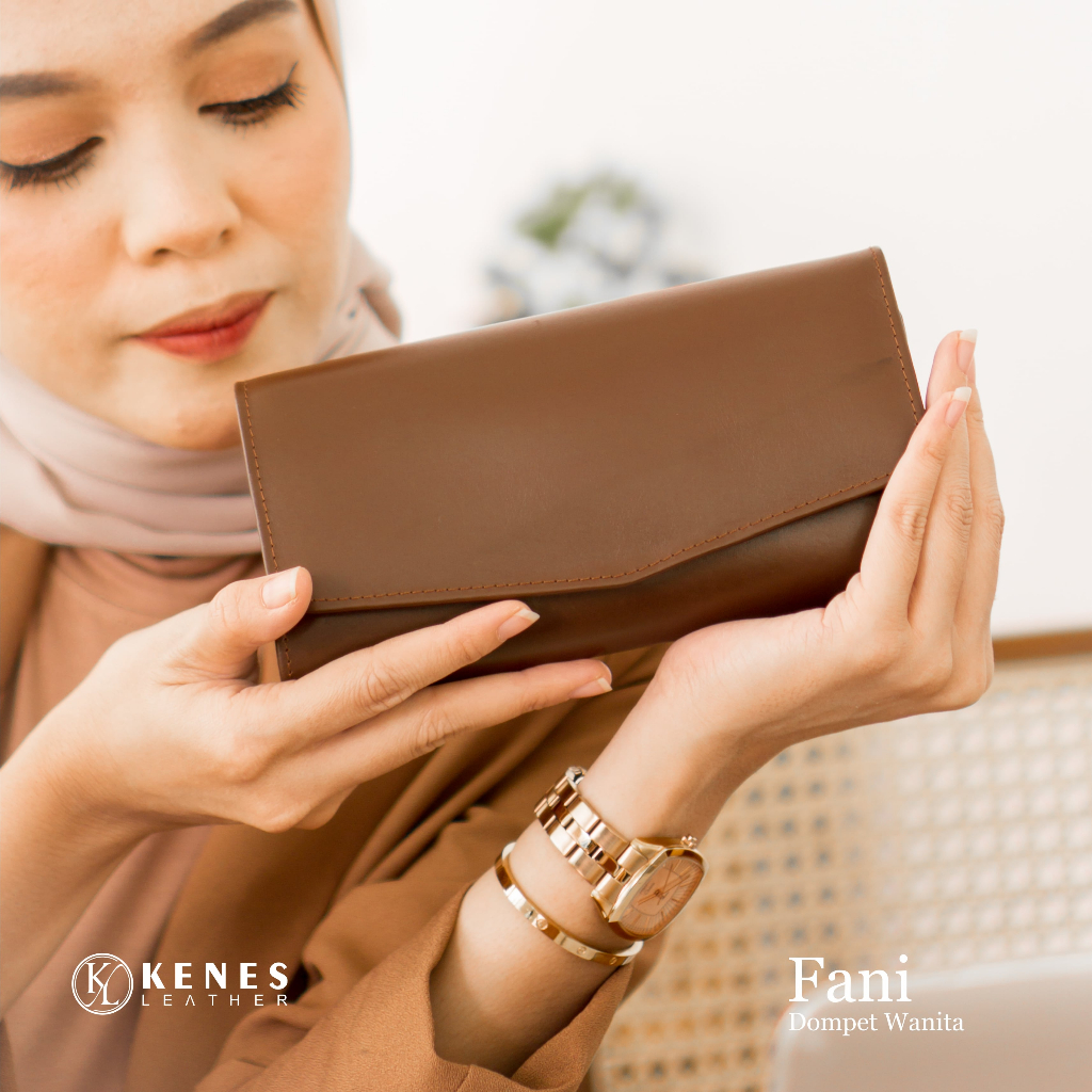 Jual Kenes Leather Dompet Panjang Wanita Kulit Asli FANI - Free Gravir Nama | Shopee Indonesia