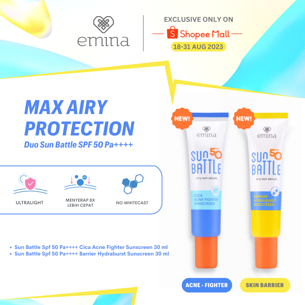 Jual LB ~ Emina Sun Battle SPF 50 PA++++ Cica Acne Fighter/Emina Sun ...