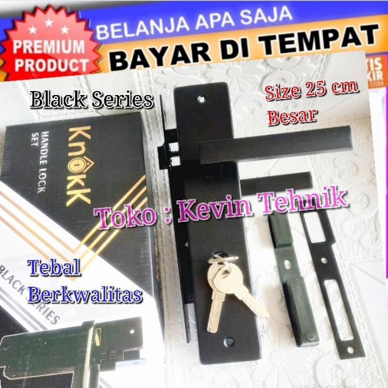 Jual Handle Pintu Besar Set 25 cm Hitam, Gagang Kunci Pintu Besar Hitam ...