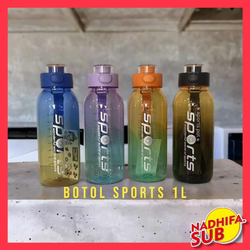 Jual BOTOL MINUM SPORTS 1 LITER TUMBLER GRADASI / BOTOL MINUM TUMBLER ...