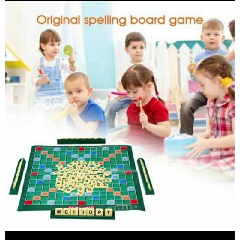 Jual SH Mainan Edukasi Susun Huruf Kata Scrabble | Shopee Indonesia