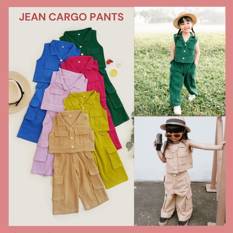Jual JEAN CARGO SET | BAJU SETELAN CARGO ANAK 1-6 TAHUN | Shopee Indonesia