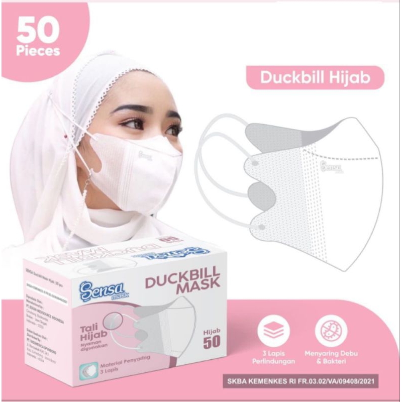 Jual Masker Hijab Headloop dan Earloop Face Mask 3Ply 1BOX 50PCS ...