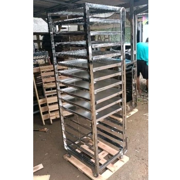 Jual 16 Rak Troly Bakery / Trolley 16 susun Rak / Troly roti 16 Susun ...
